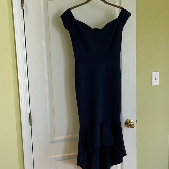 Dresses | John Zack Petite Off Shoulder Ruffle Midi Dress | Poshmark